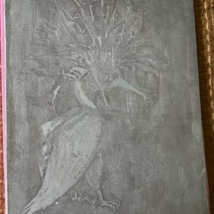 Rare Vintage Metal Printing Plate Abstract Birds Charles Shoemaker ...