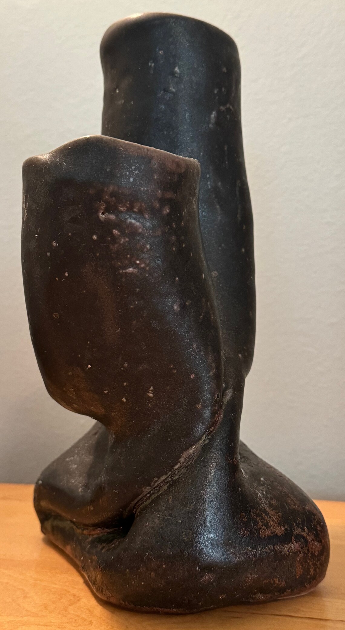 Vintage Amorphous Stoneware Ceramic Vase Mid Century Pottery MCM Signed ...