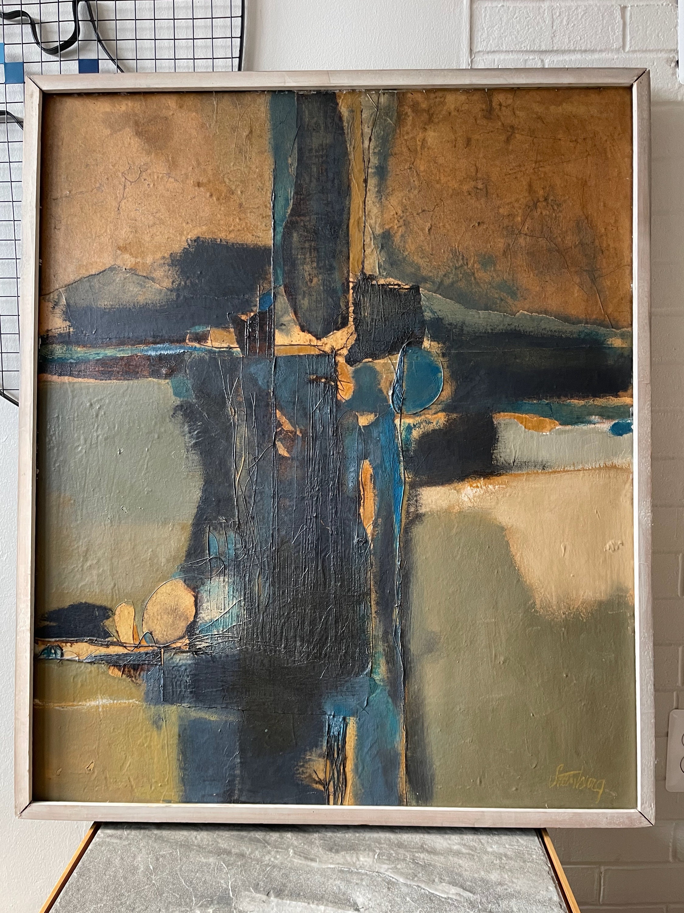 Vintage 1960s Abstract Painting Mid Century Modern Art C. Louis ...