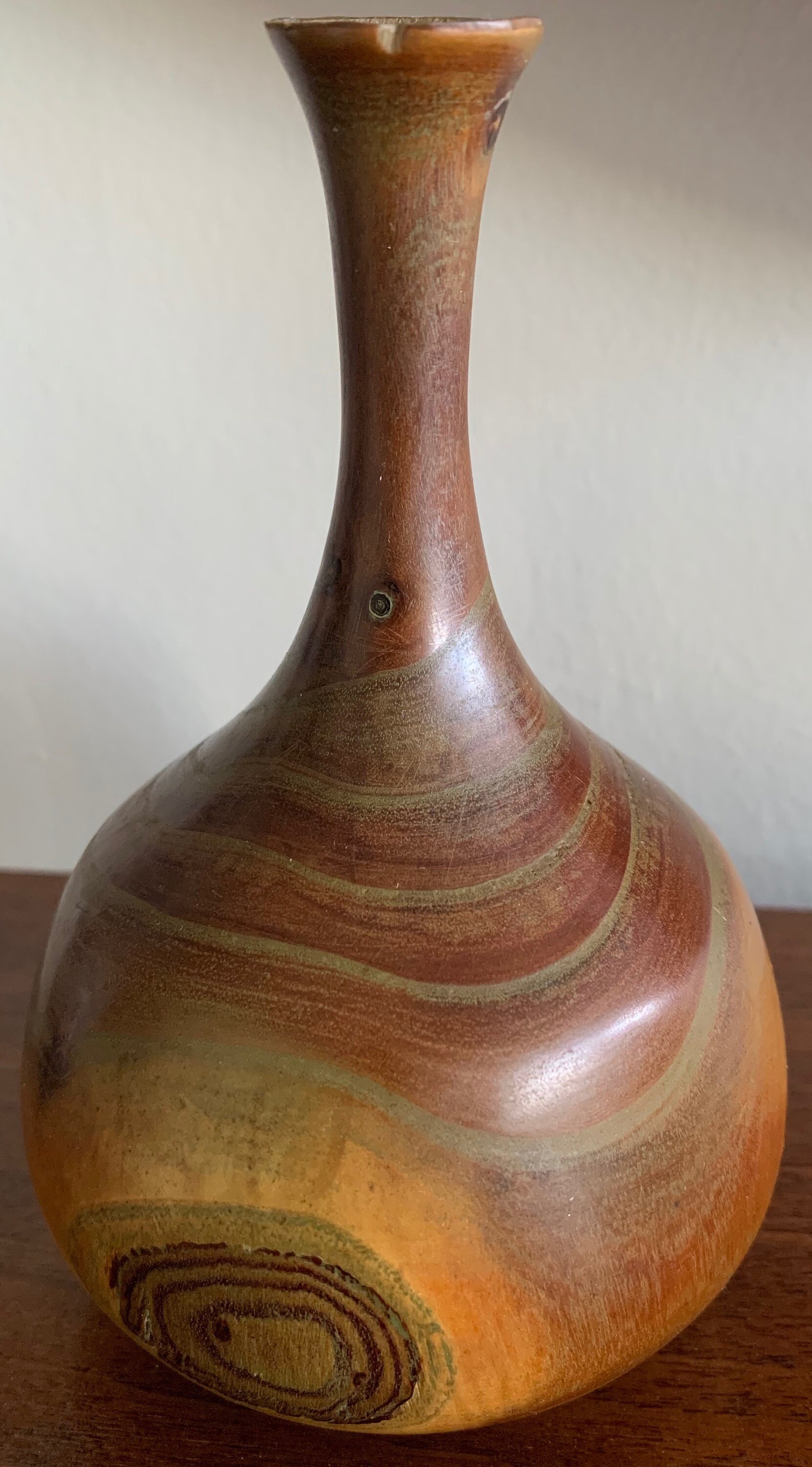Beautiful Vintage 70s Decorative Hand Turned Sculptural Wood Vase ...