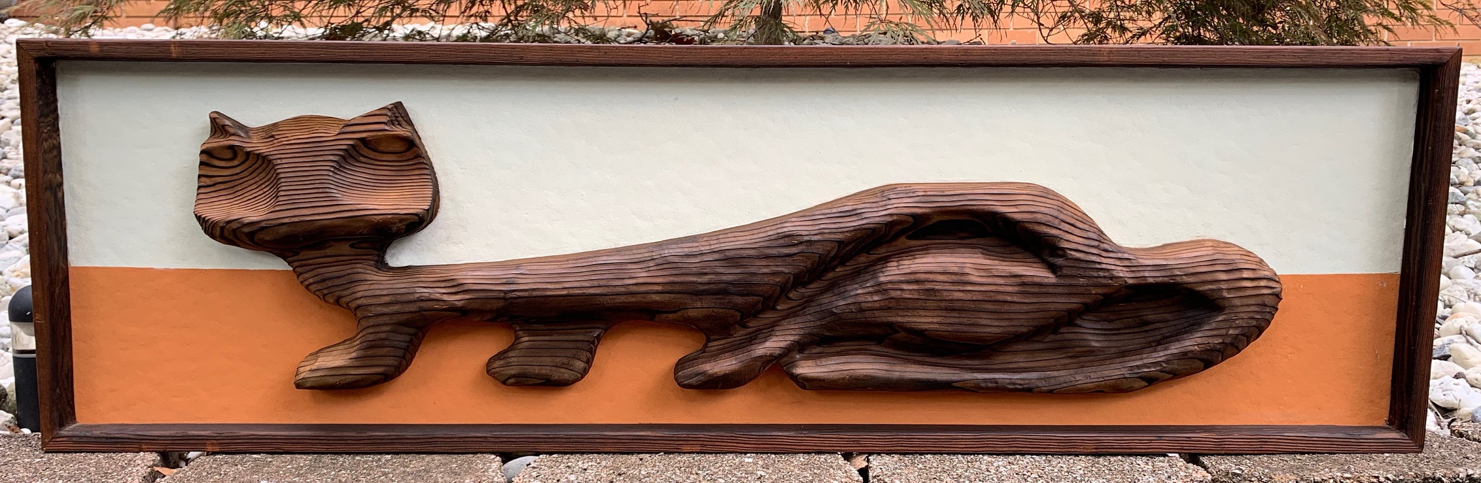 Nice Vintage 60s WITCO Carved Wood Cat Wall Hanging Mid Century Modern ...