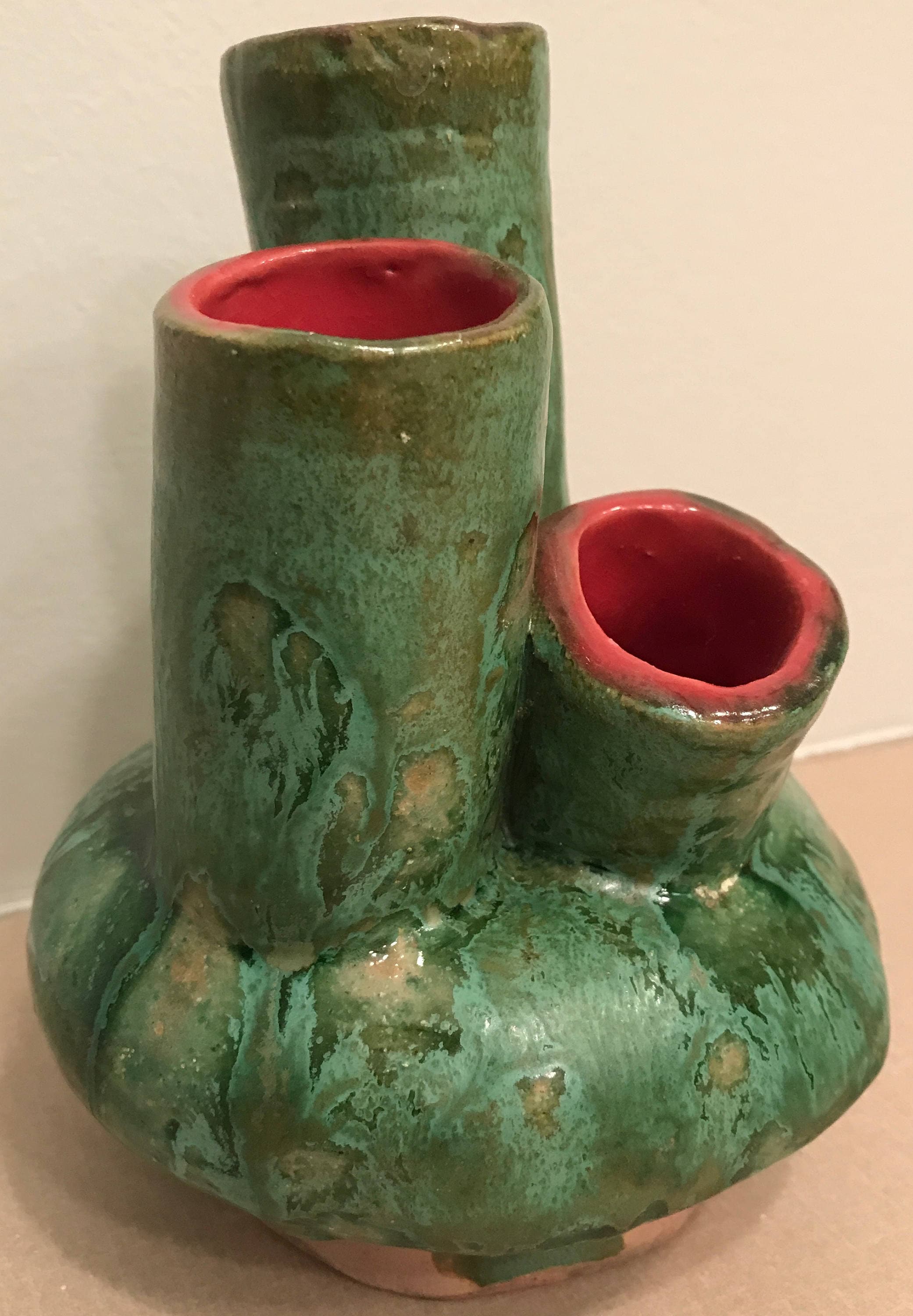 Retro Style Contemporary Studio Art Pottery Multi-Spout Vase Modern ...