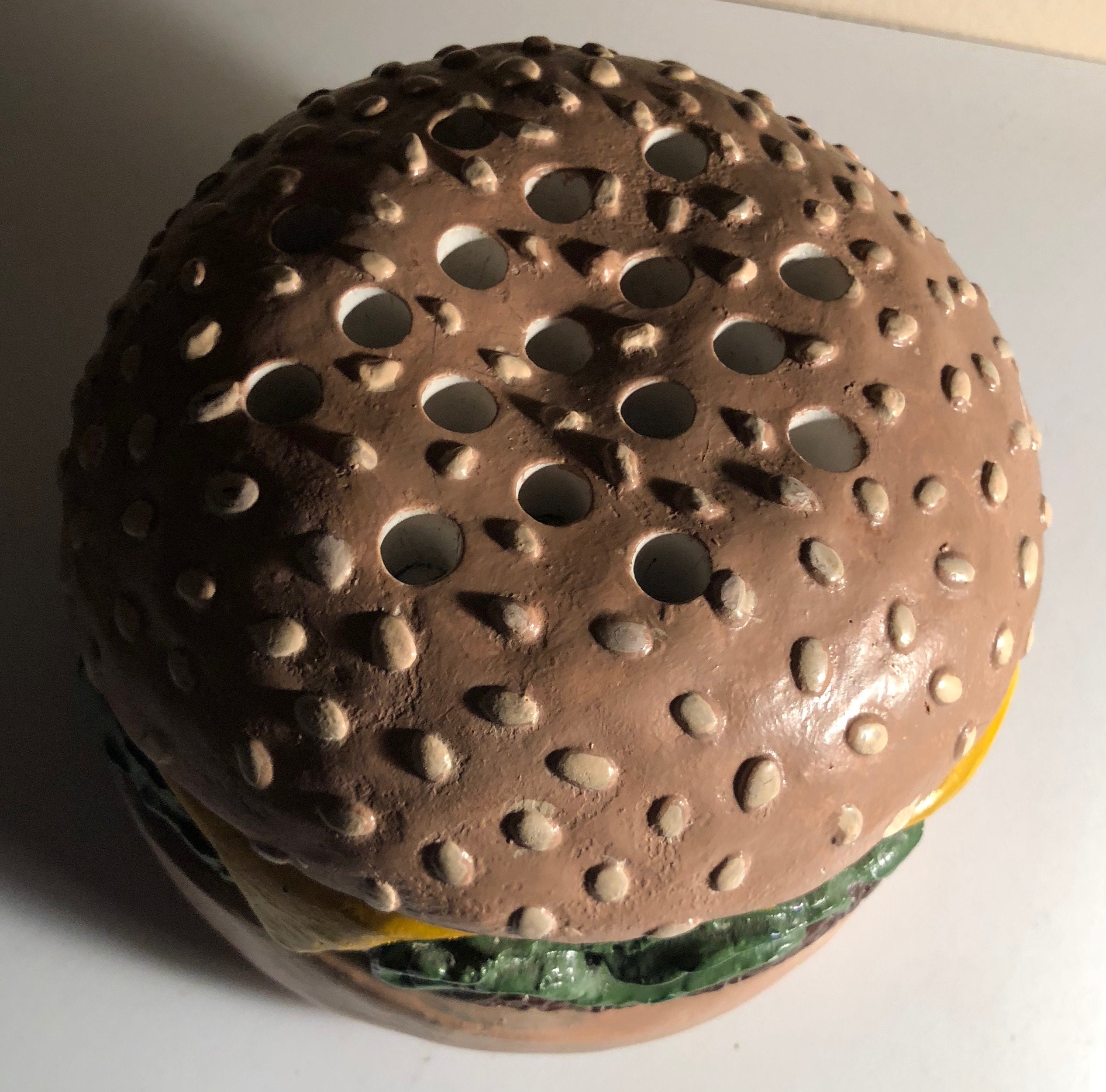 Fun Vintage 70s Chalkware Ceramic Burger Buns Cheeseburger Pen Pencil ...