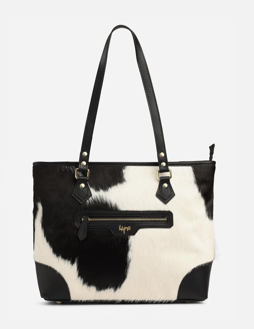 Hyna Oasis Illusion Tote Bag (black & White) | Genuine Leather Tote Bag ...