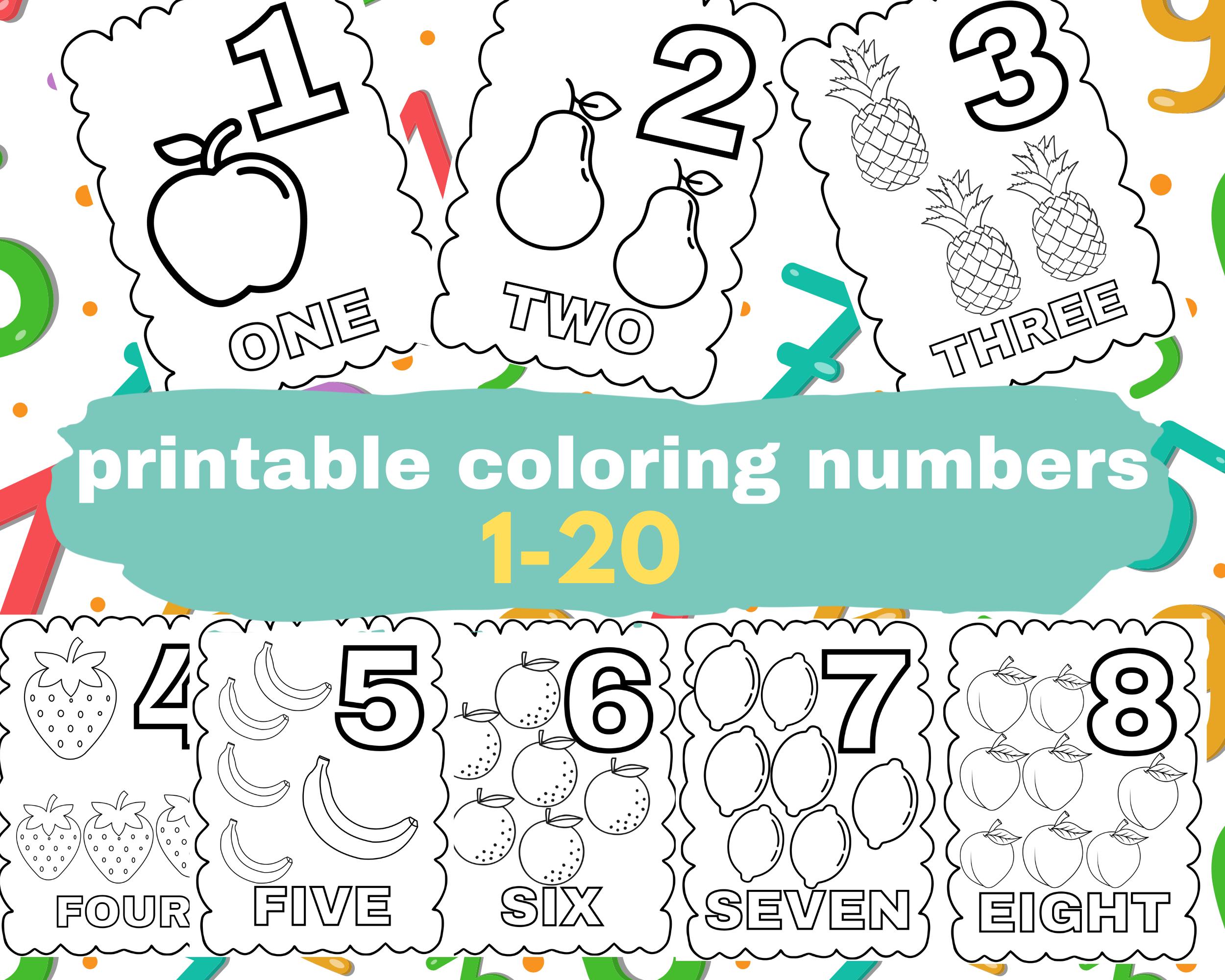 20 Printable Numbers Coloring Pages, Coloring Pages for Learning ...