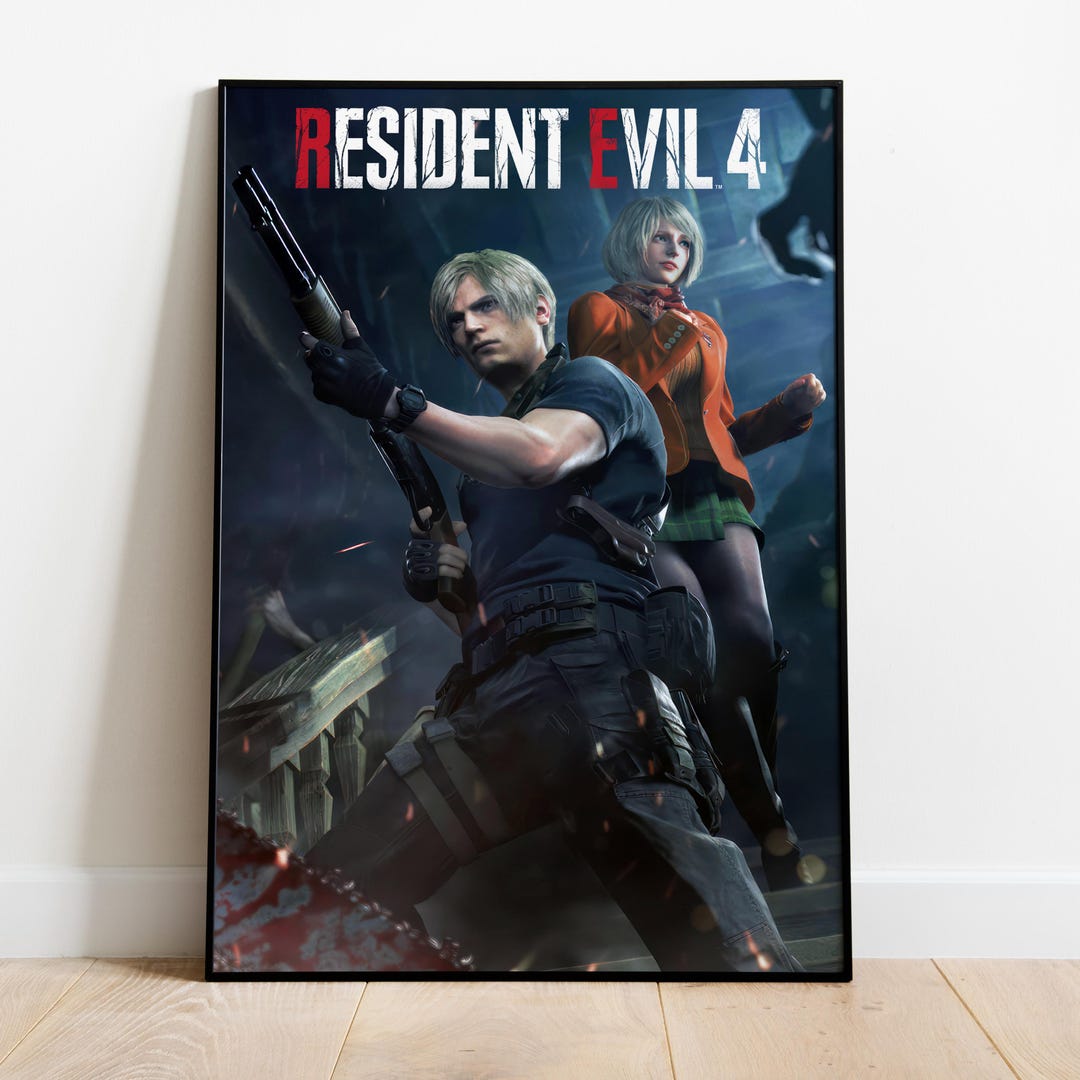 Resident Evil 4 Poster | Leon Scott Kennedy Wall Art | Matte Paper ...