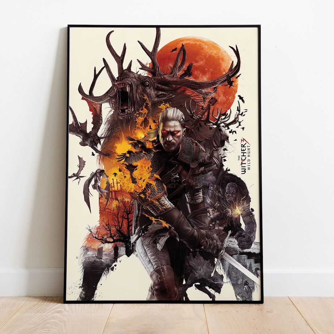 The Witcher 3 Wild Hunt Game Poster | Geralt of Rivia Wall Art | Matte ...