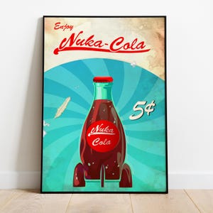 Nuka Cola Poster | Nuka World Wall Art | Matte Paper Print | Video Game ...