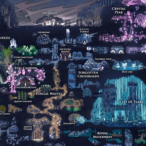 Hallownest Map Poster : Hollow Knight Wall Art - Etsy