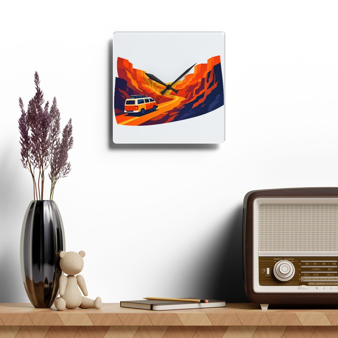 Modern Adventure Art | Canyon Route Wall Clock - Etsy