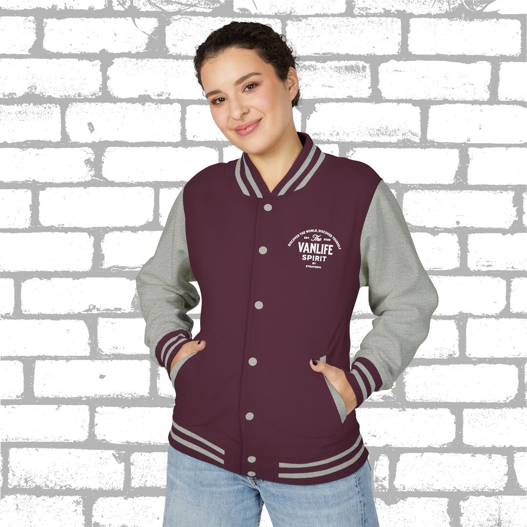 Vanlife Spirit Varsity Jacket | Classic Unisex Travel Jacket for Rebels ...