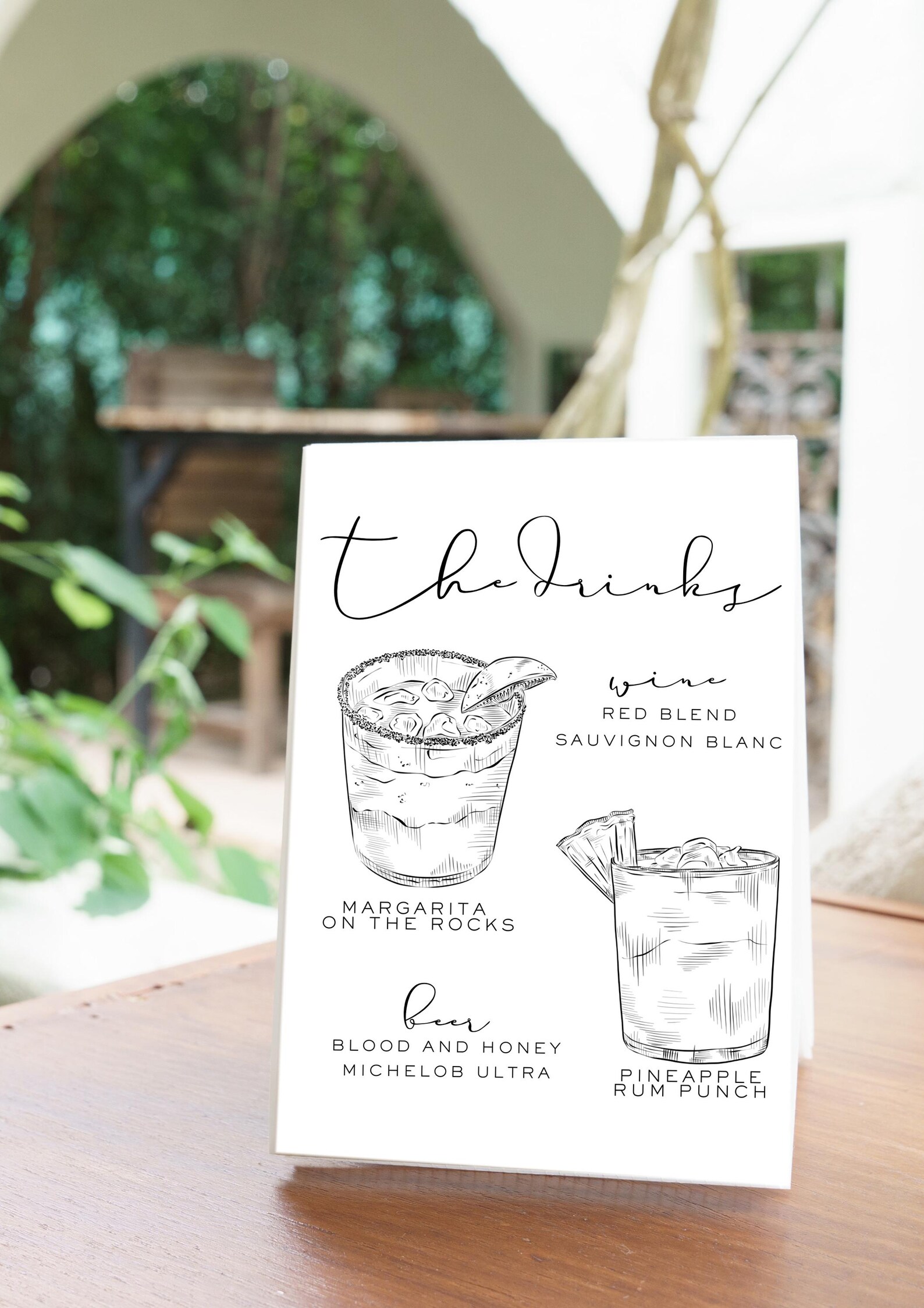 Custom Bar Menu Sign – Hand-drawn Signature Drinks – Digital Download ...