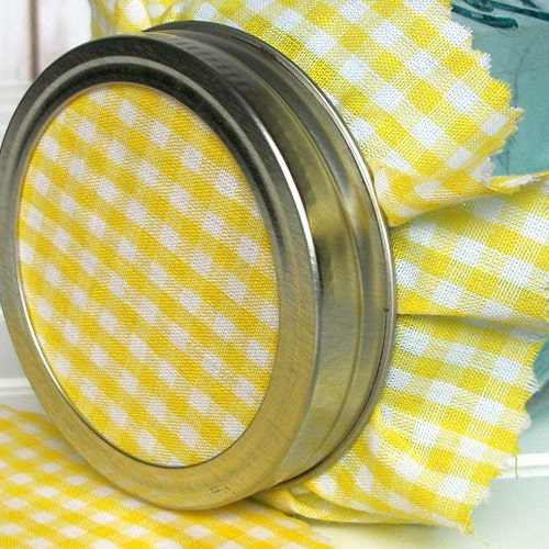 12 Red Gingham Jam Jar Covers Cloth Fabric Toppers for Mason - Etsy