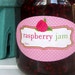 Oval Raspberry Jam Canning Jar Labels, Quilted Jam Jar Labels, Oval ...