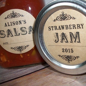 Custom Kraft Paper Canning Jar Labels, Personalized Printed Round Mason ...