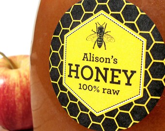 Honey Bee Honey Jar Label Custom Food Labels Labels for - Etsy