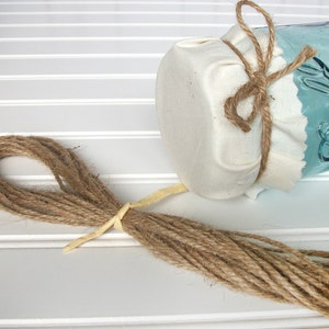 12 Natural Jute Twine Ribbons for Mason Canning Jars, Rustic Wedding ...