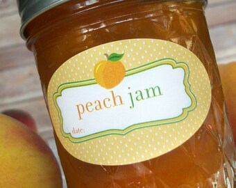 Printable Peach Jam Jar Label Gift Tag Peach Canning Mason - Etsy