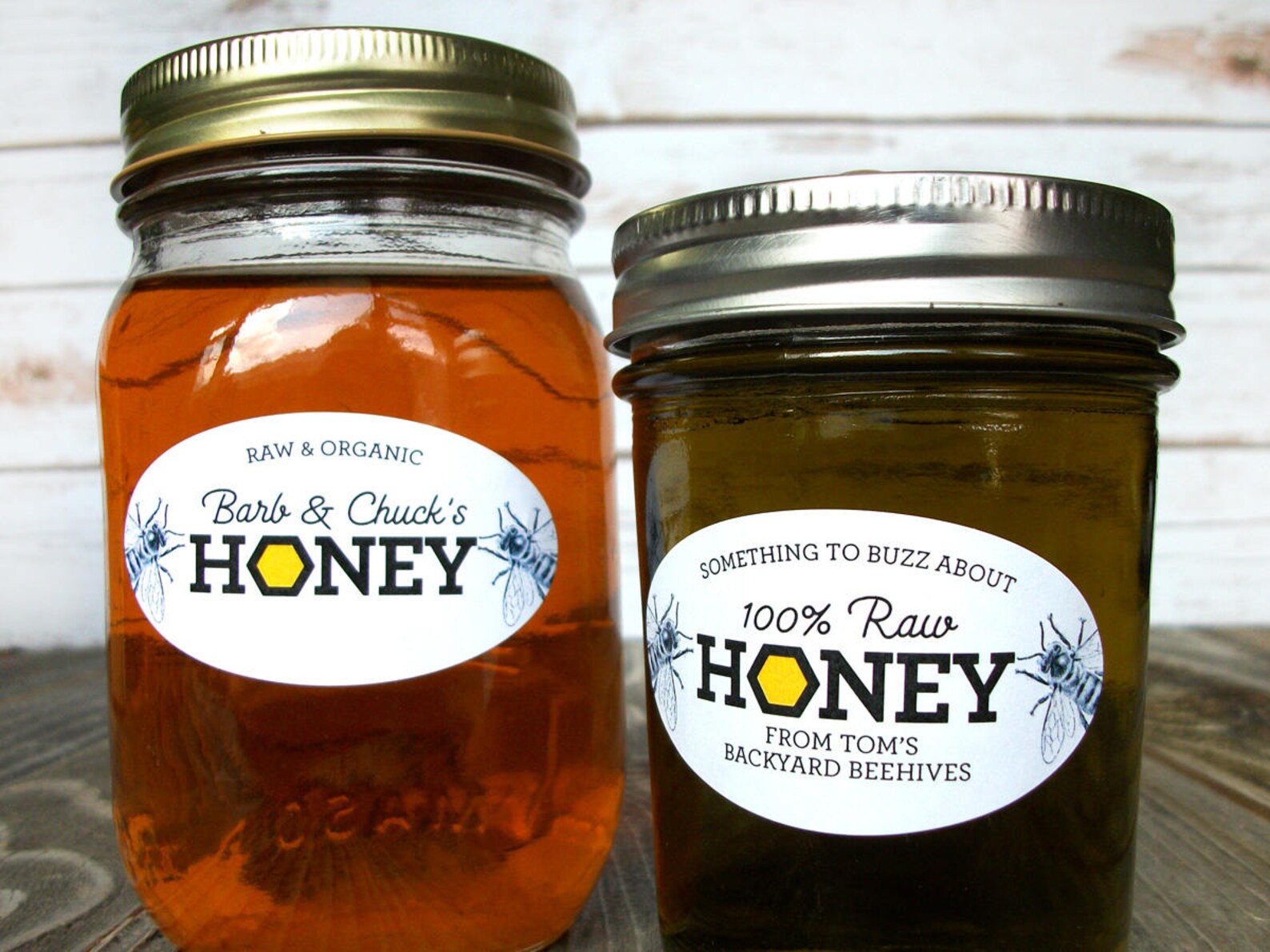 Custom Honeycomb Oval Honey Labels for Quilted Mason Jars - Etsy