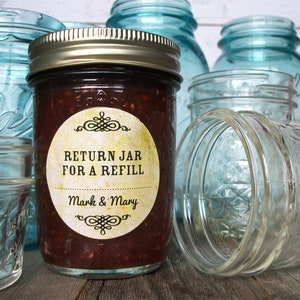 Return Jar for a Refill Custom Vintage Canning Jar Labels, Personalized ...