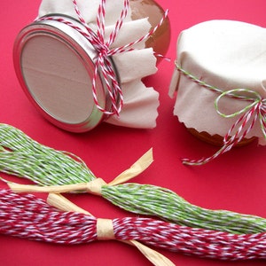 24 Christmas Baker's Twine Ribbons for Mason Canning Jars, Christmas ...