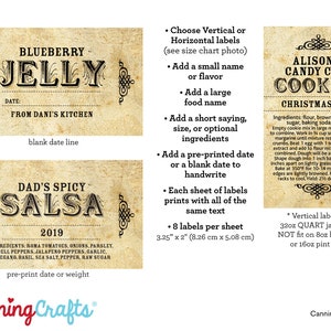 Custom Vintage Rectangle Canning Jar Labels, Printed Horizontal ...