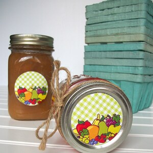 Big Fruit Canning Jar Labels Round Canning Labels for Mason - Etsy