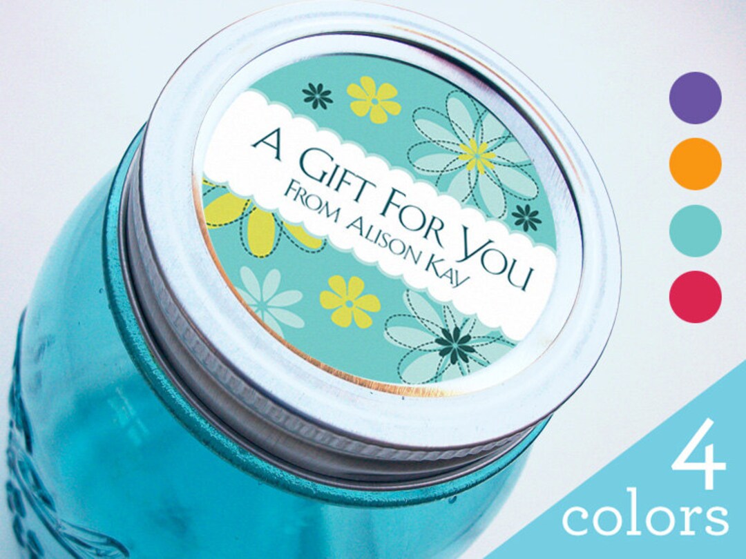 Custom Flower Gift Labels, Use as Canning Labels or on Presents, Round ...