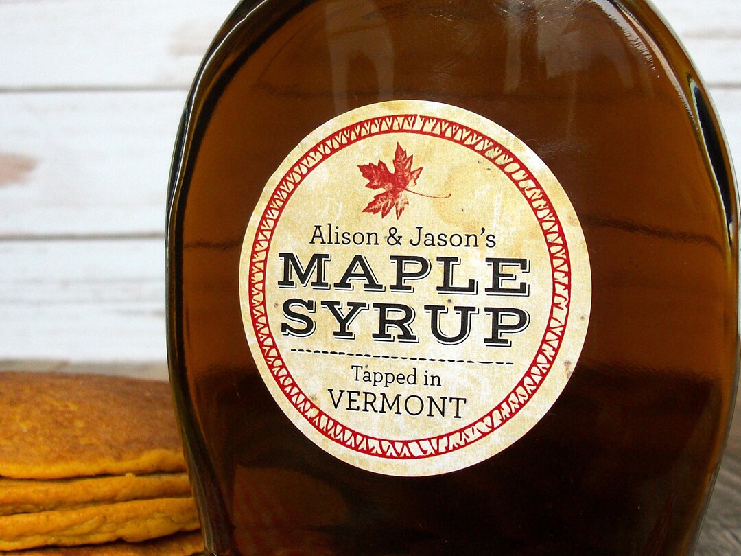 Red Vintage Seal Maple Syrup Labels, Personalized Gifts for Bottles ...