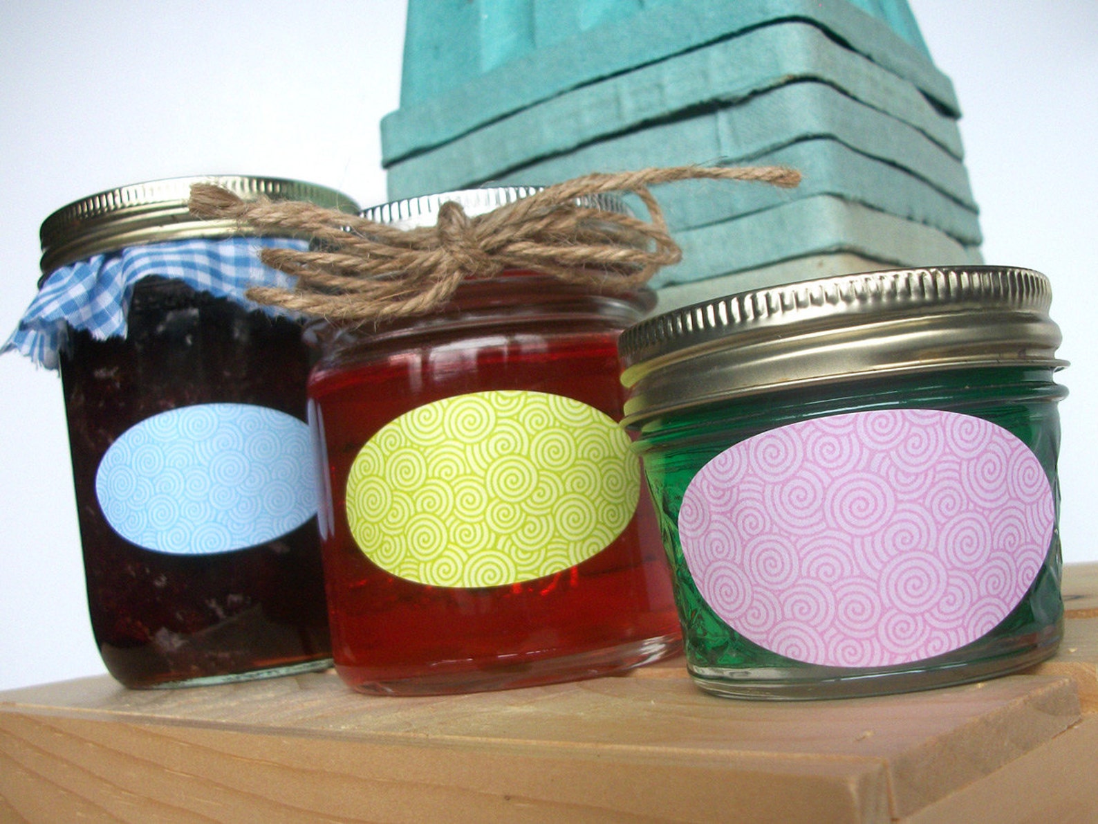 Swirly Oval Canning Jar Labels Cute Quilted Jam Jar Labels | Etsy