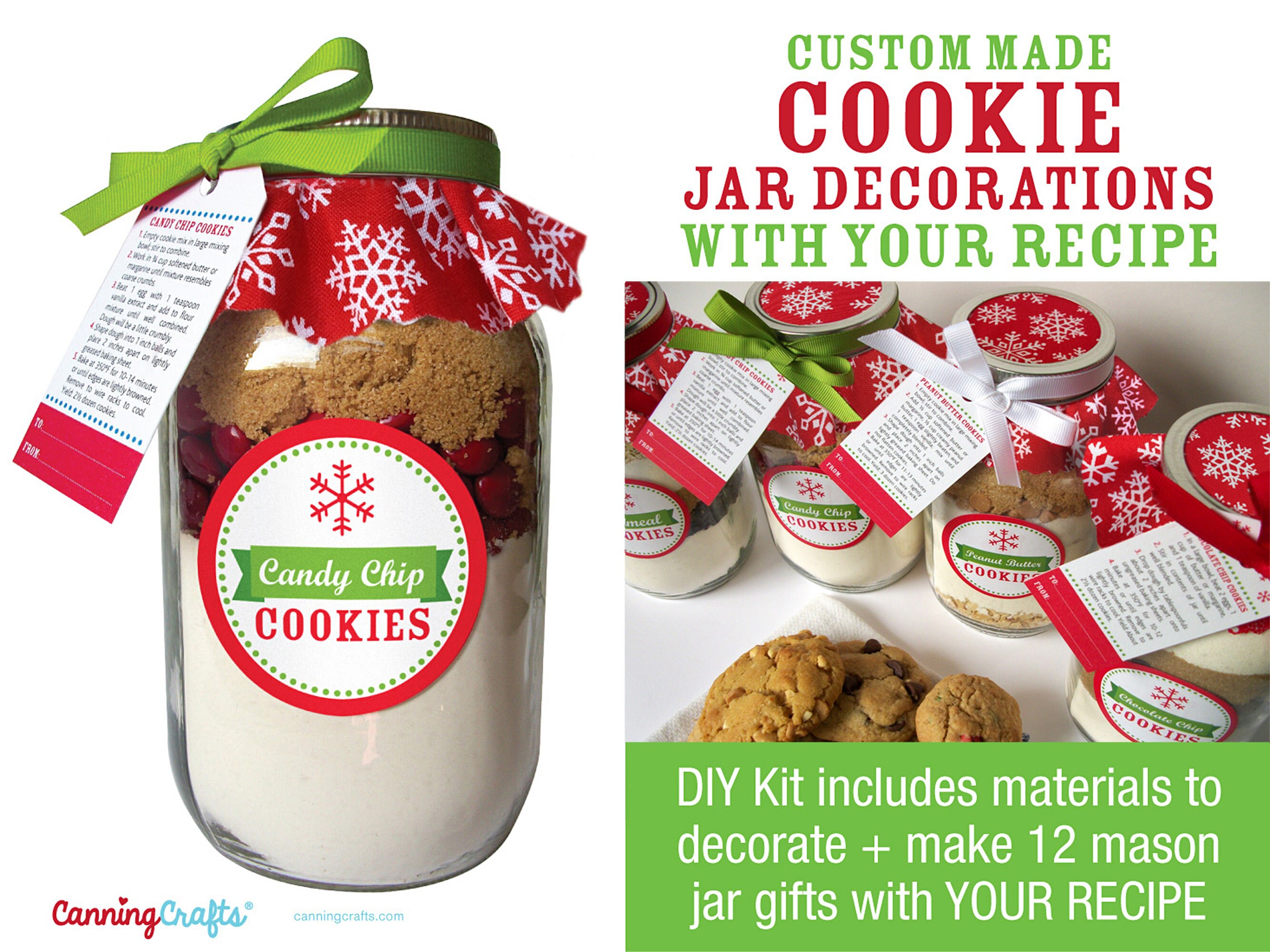 Custom Christmas Cookie Jar Decorations With YOUR Recipe, Cookie Mix in ...