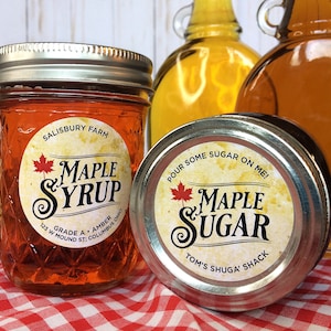 Custom Vintage Legacy Maple Syrup Labels, Personalized Printed ...