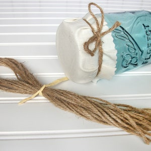 12 Natural Jute Twine Ribbons for Mason Canning Jars, Rustic Wedding ...