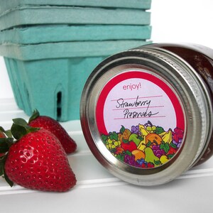 Enjoy Fruit Canning Labels, Jam Jar Labels for Mixed Fruit Preservation ...