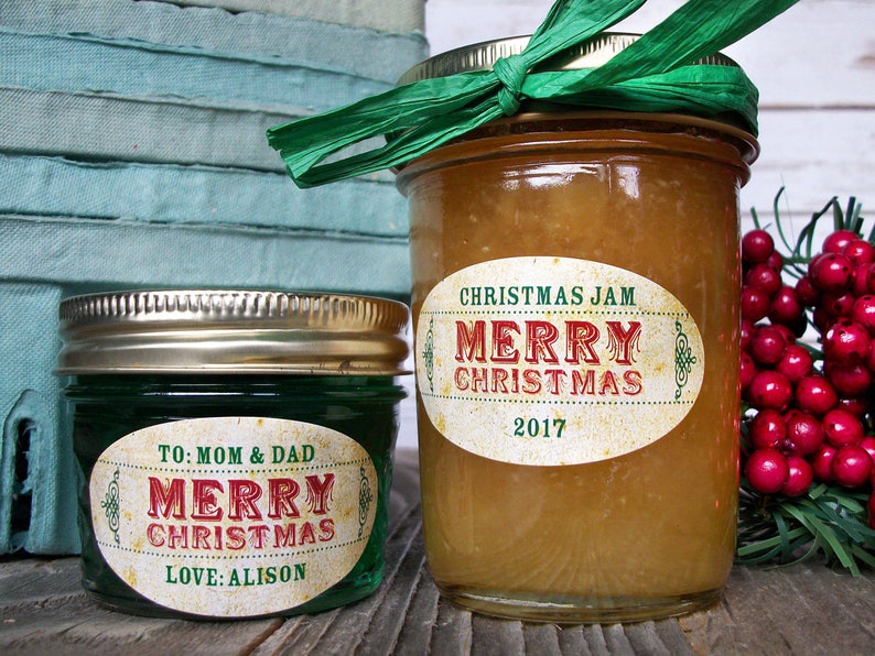 Custom Oval Vintage Christmas Labels Holiday Gift Stickers - Etsy