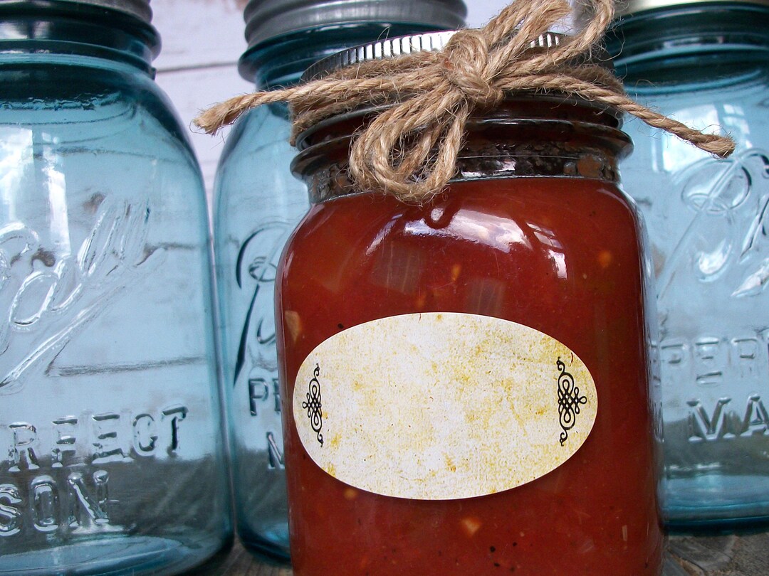 Oval Vintage Blank Canning Jar Labels, Old Fashioned Antique Mason Jar ...