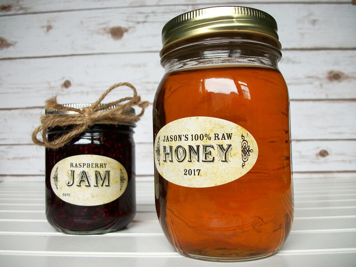 Custom Oval Vintage Canning Jar Labels Stickers for Quilted - Etsy