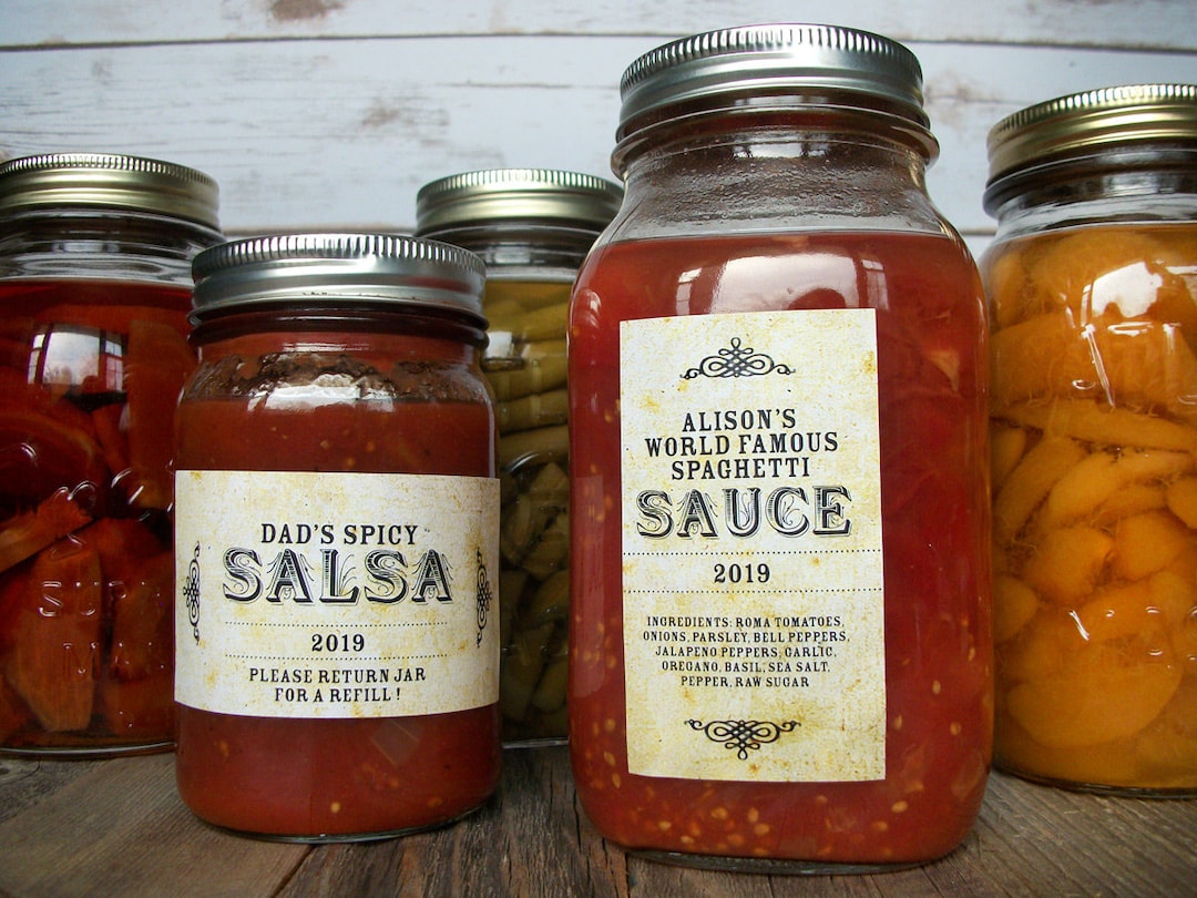 Custom Vintage Rectangle Canning Jar Labels, Printed Horizontal ...