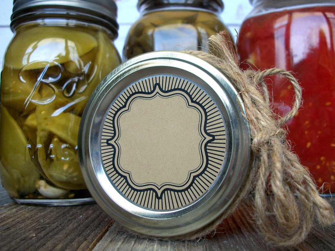 Burst Kraft Paper Canning Jar Labels, Blank Jam & Jelly Jar Labels ...