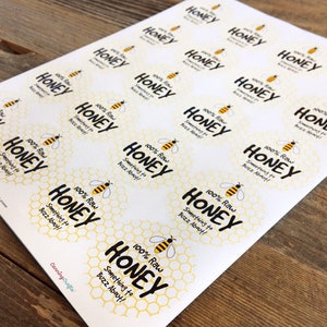 Custom Cute Honey Bee Labels, Custom Honey Bottle Labels & Canning Jar ...