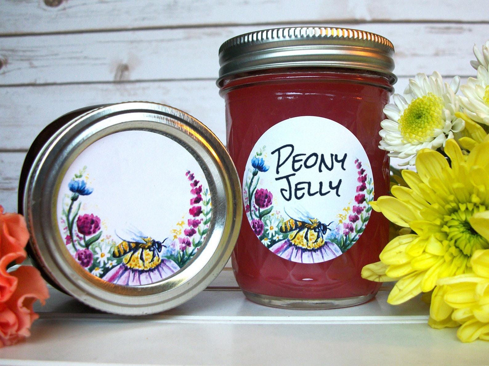 Watercolor Wildflower Canning Labels Whimsical Flower & Honey - Etsy