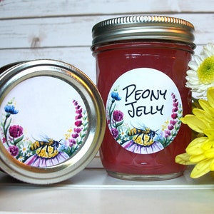 Watercolor Wildflower Canning Labels, Whimsical Flower & Honey Bee ...