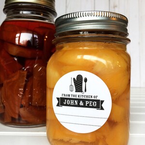 Colorful CUSTOM Kitchen Labels, Round Gift Stickers for Canning Jars or ...
