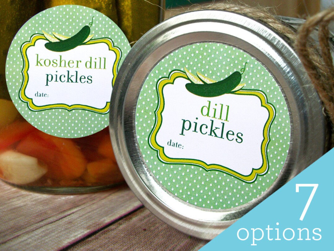 Cute Dill, Sweet, Bread & Butter Pickle, and Relish Canning Jar Labels ...
