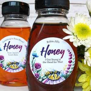Custom Watercolor Wildflower Honey Labels, Whimsical Customized Honey ...