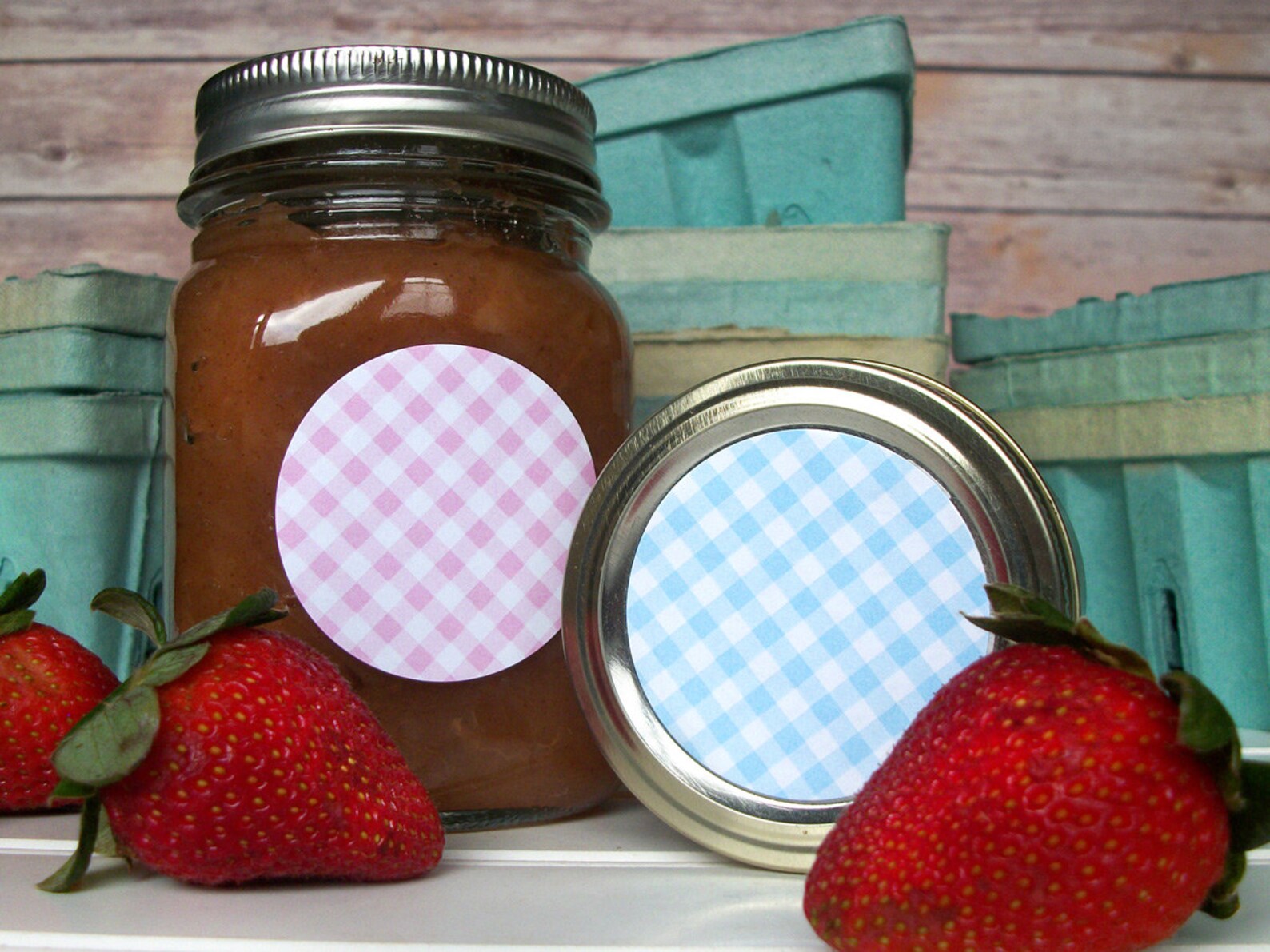 Cottage Chic Lattice Canning Jar Labels Round Stickers for - Etsy