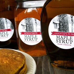 Custom Tree Tapping Maple Syrup Labels, Custom Round Canning Jar Labels ...