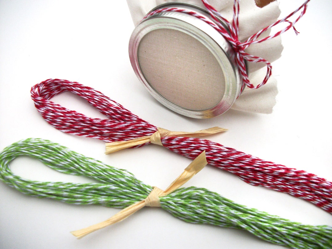 24 Christmas Baker's Twine Ribbons for Mason Canning Jars, Christmas ...