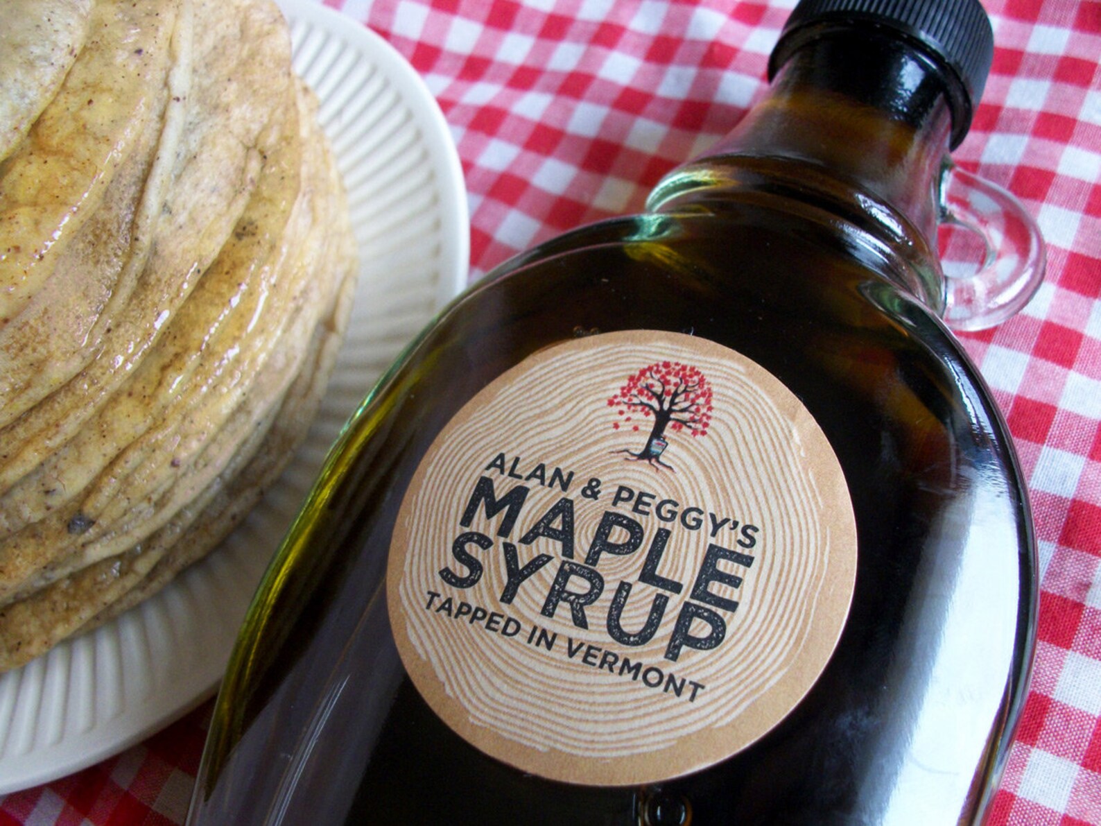 Custom Harvest Time Kraft Maple Syrup Labels Customized Round | Etsy