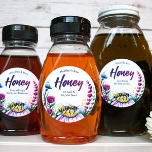 Custom Watercolor Wildflower Honey Labels, Whimsical Customized Honey ...